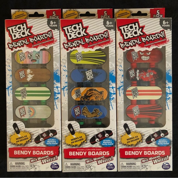 Toys | 221 Set Of 3 Tech Deck Bendy Boards Rubberized Fingerboards ...